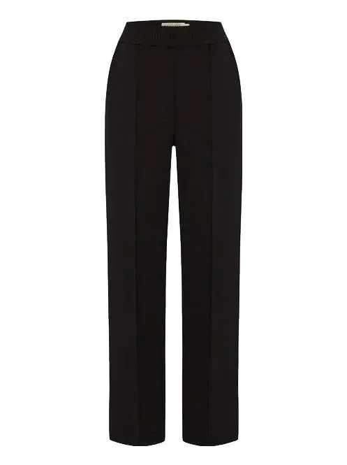 EXQUISE Elastic Waist Straight Cut Pants - Pumpkin
