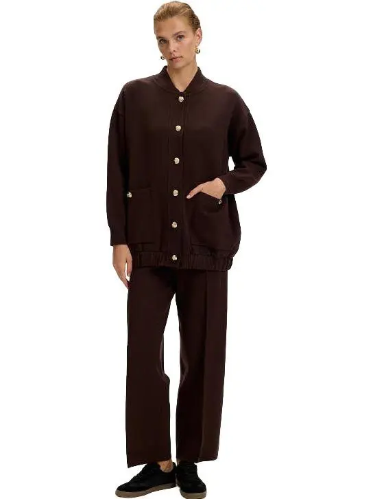 EXQUISE Barbara Knit Cardigan - Brown