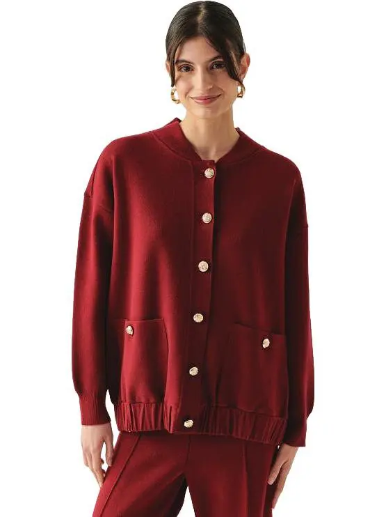 EXQUISE Barbara Knit Cardigan - Red