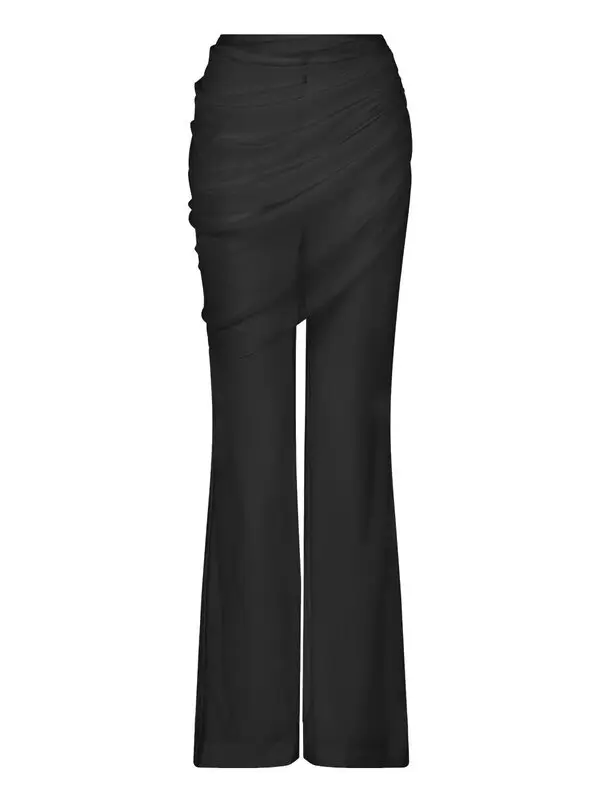 ATOIR Leonie Pant Draped Chiffon Overlay Trousers - Black