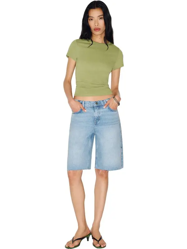 REFORMATION Finley Low Rise 11" Baggy Jorts - Blue