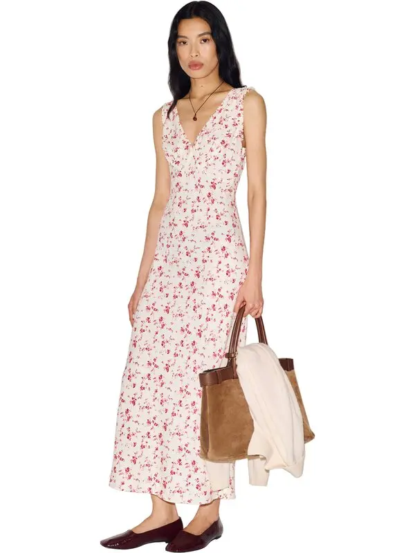 REFORMATION Anna-claire Midi Dress With V-neckline - Ivory