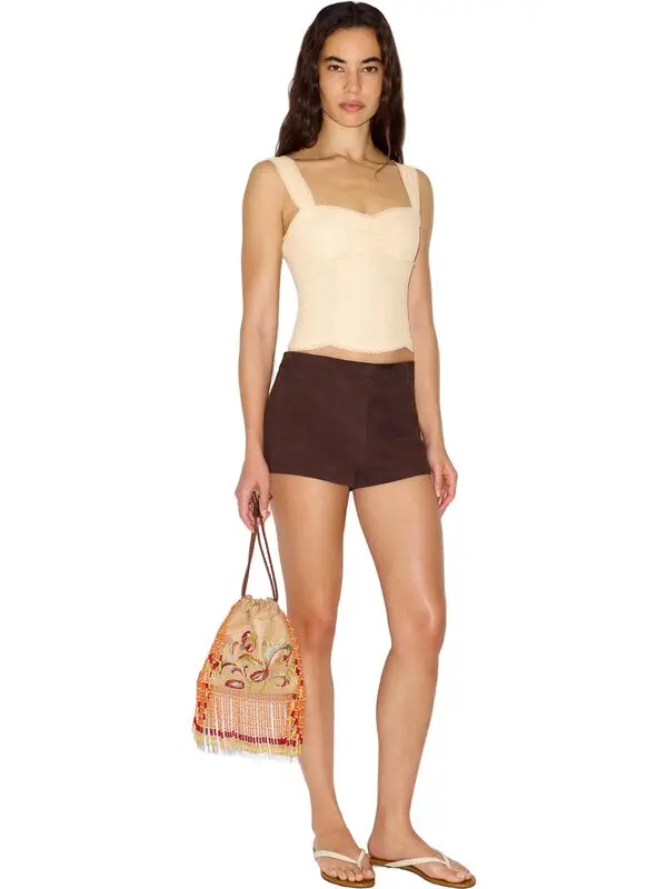 REFORMATION Zanna Linen Top - Ivory