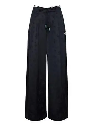 Adidas Wide Leg Track Pants With Drawstring - Black