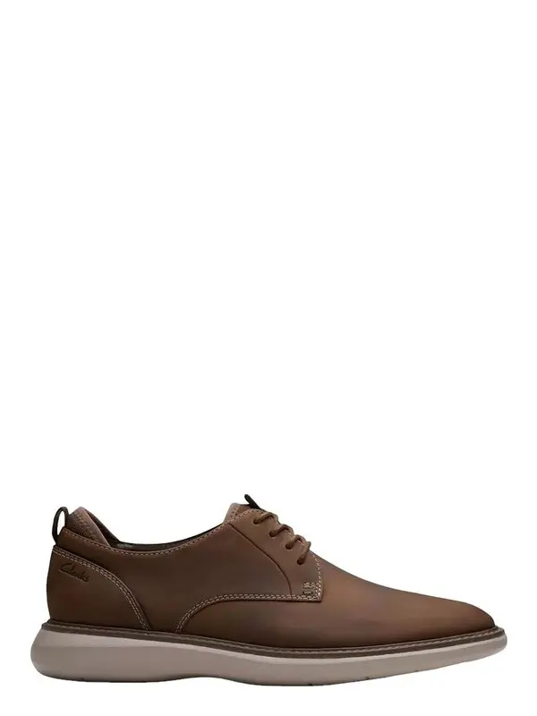 Clarks Brantin Plain Lace-up Derby Shoes - Beeswax Leather