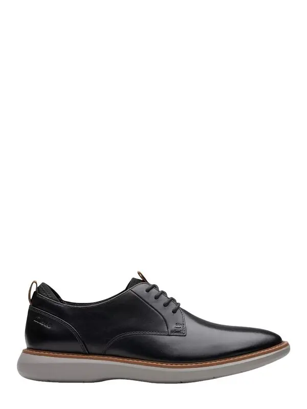 Clarks Brantin Plain Leather Derby Shoes - Black Leather