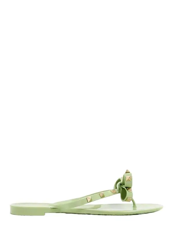 Valentino Garavani Rockstud Rubber Flip-flop Sandals - Green
