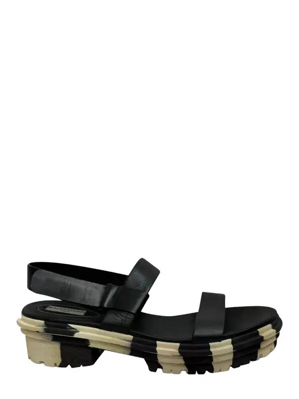 Balenciaga Lugged Platform Slingback Sandals - Black