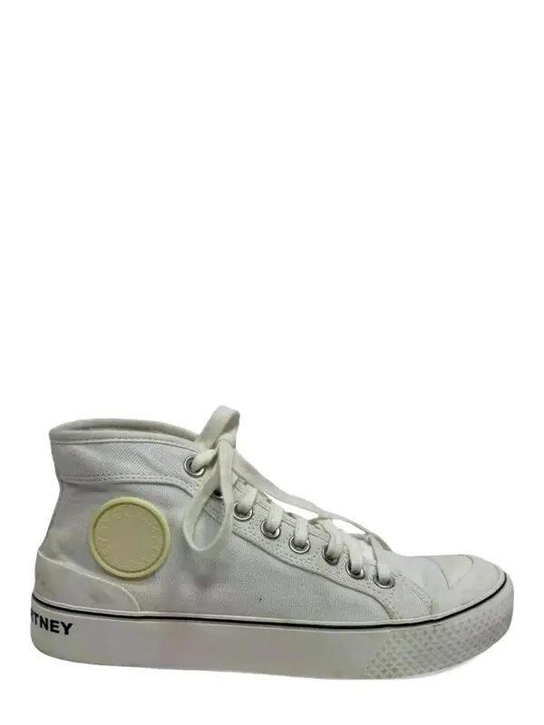 Stella McCartney Canvas Logo Accent High-top Sneakers - White