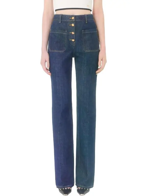 Valentino Garavani Button Fly Denim Trousers - Blue