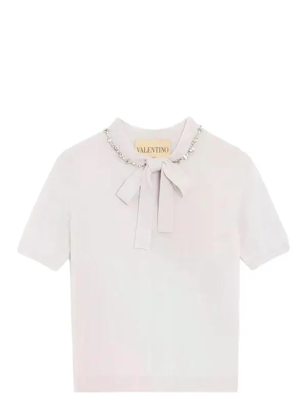 Valentino Garavani Embroidered Wool Knit Top - Purple