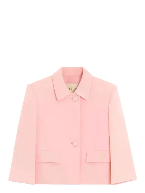 Valentino Garavani Wool Crepe Cropped Jacket - Pink