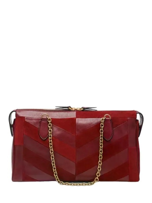 Valentino Garavani Panthea Medium Shoulder Bag In Suede And Nappa - Red