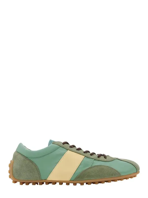TOD'S Suede And Nylon Lace-up Sneakers - Green