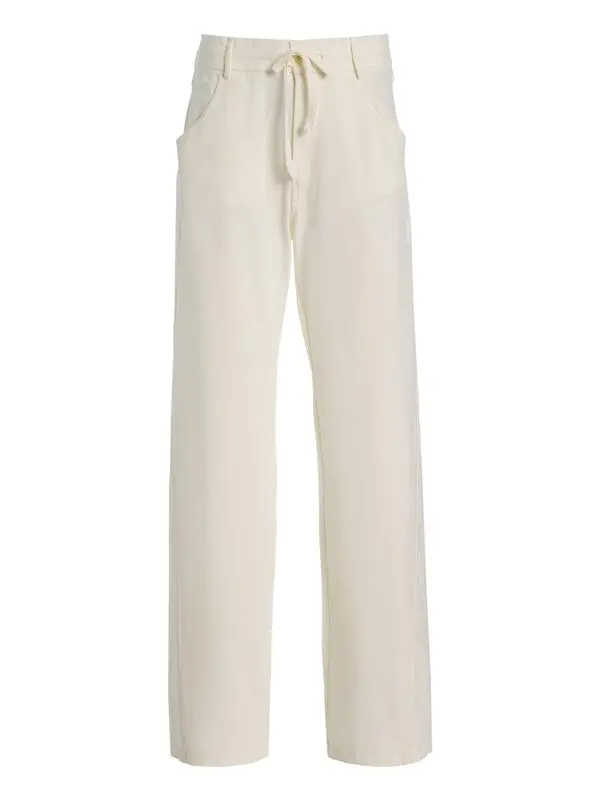 DARKPARK Iris Cotton Jersey Paper-bag Waist Pants - White