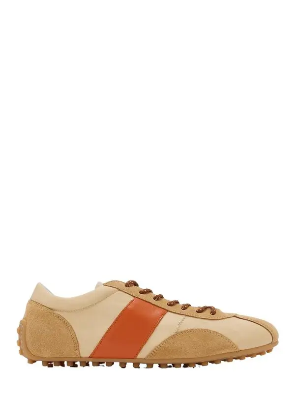 TOD'S Nylon & Suede Lace-up Sneakers - Brown