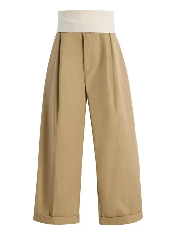 DARKPARK Wendy Wide-leg Cotton Trousers - Brown