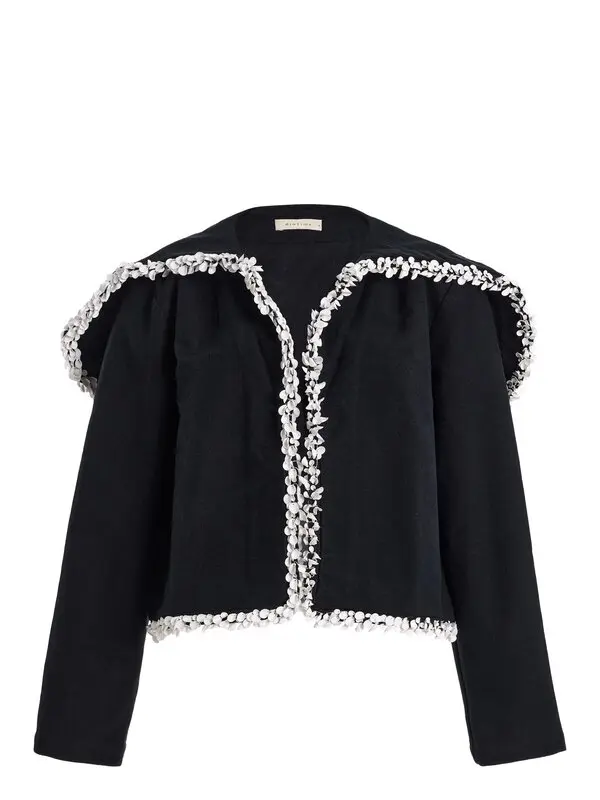 DIOTIMA Shell-trimmed Cotton Twill Jacket - Black