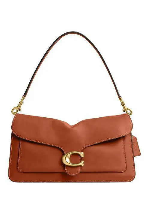 COACH Tabby 36 Leather Shoulder Bag - Amber Brown