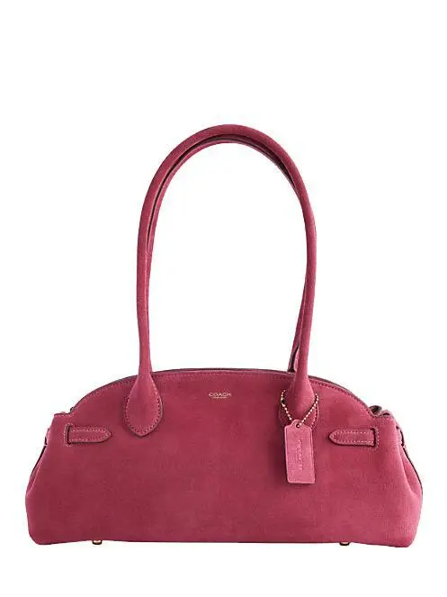 COACH Empire Suede Shoulder Bag - Dark Fuchsia