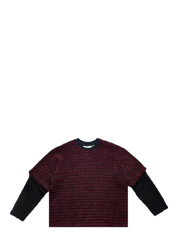 SONG FOR THE MUTE Double Layered Sleeves Pullover - Red