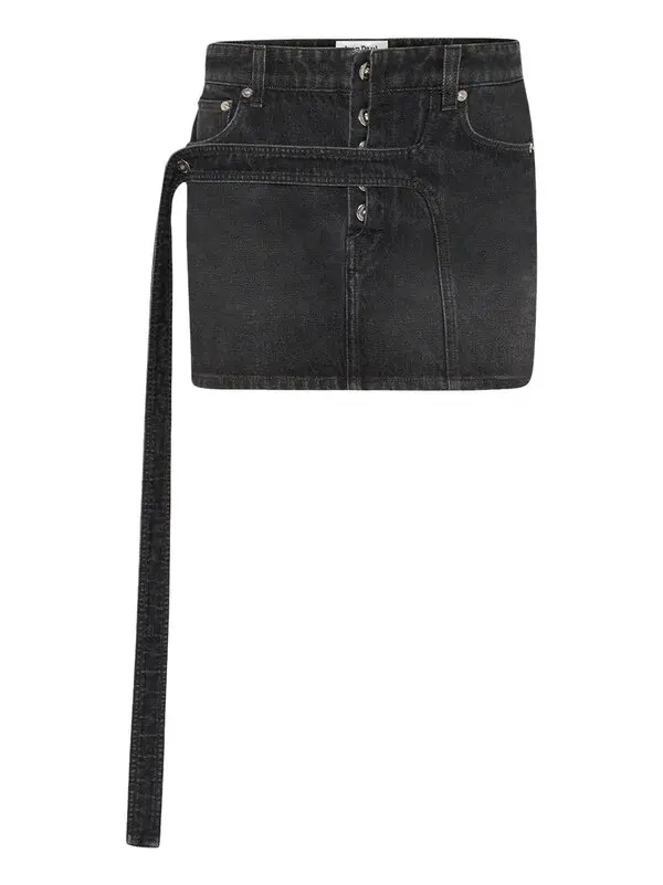 JEAN PAUL GAULTIER Vintage Low Waisted Denim Mini Skirt - Black