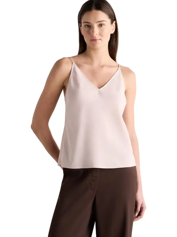 Quince Matte V-neck Cami - Shell Pink