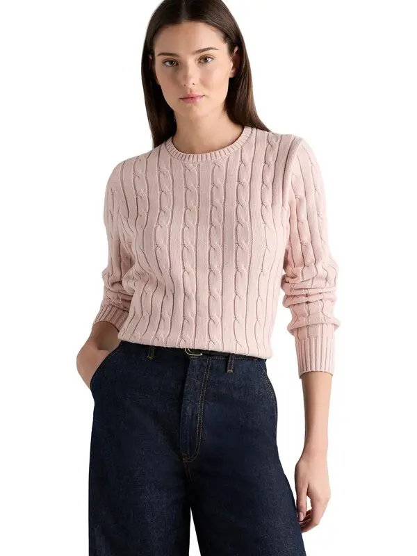 Quince Organic Cotton Sweater - Shell Pink