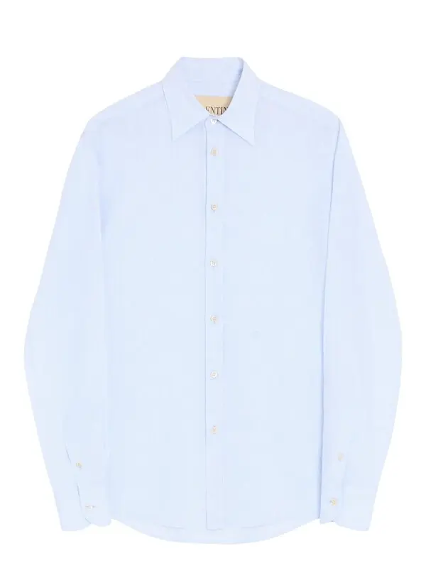Valentino Garavani Linen Vlogo Embroidery Shirt - Blue