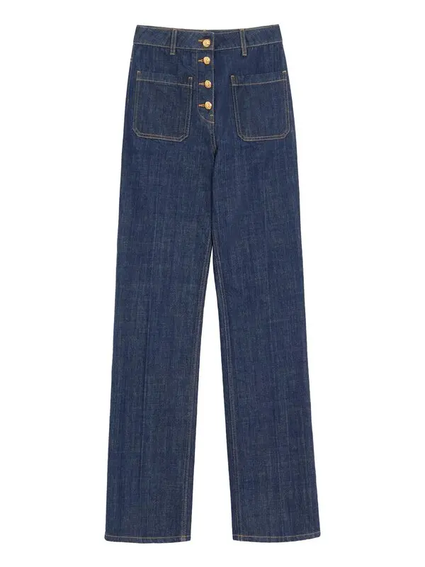 Valentino Garavani Patch Pocket High-rise Jeans - Blue