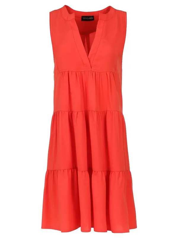 CONQUISTA Sleeveless A-line Dress - Orange