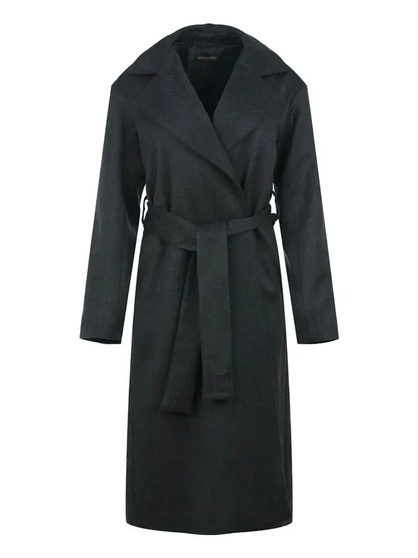 CONQUISTA Wool-blend Trench Coat - Grey