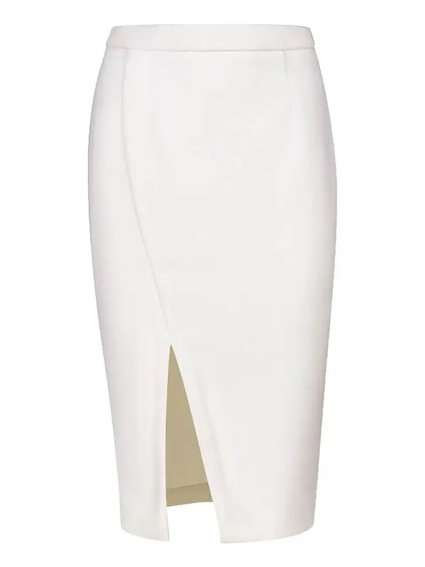CONQUISTA Faux Mouflon Pencil Skirt - White