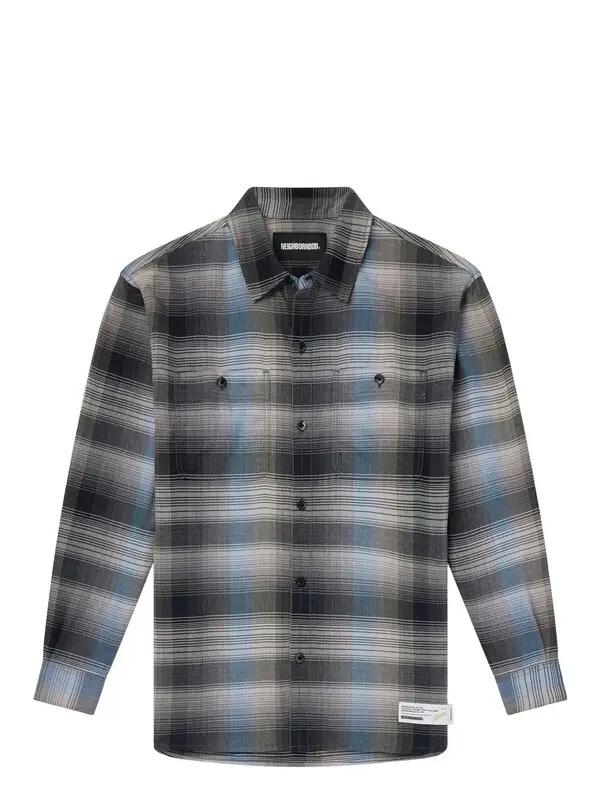 NEIGHBORHOOD Hombre Checked Flannel Shirt - Black