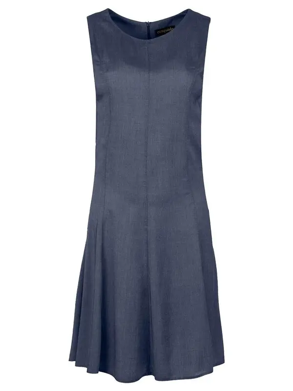 CONQUISTA Sleeveless Round Neck Cloche Dress - Blue