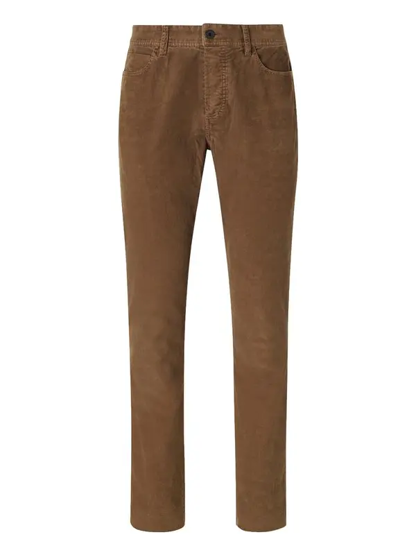 JAMES PERSE Slim-fit Straight-leg Cotton-blend Corduroy Trousers - Brown