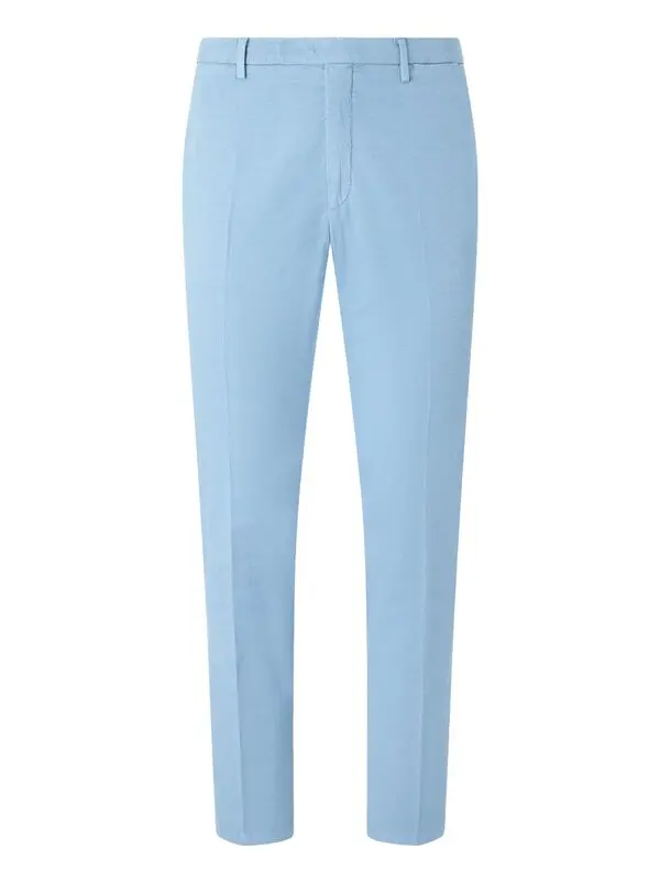 Boglioli Straight-leg Cotton-blend Suit Trousers - Blue