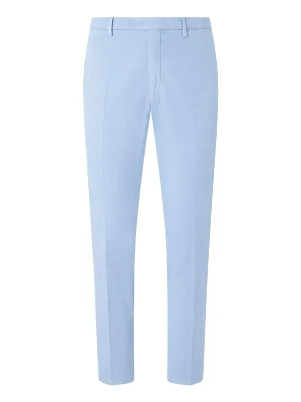 Boglioli Straight-leg Cotton-blend Suit Trousers - Light Blue