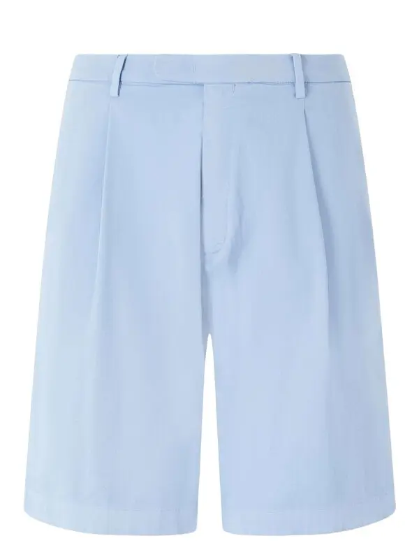 Boglioli Pleated Cotton-blend Shorts - Light Blue