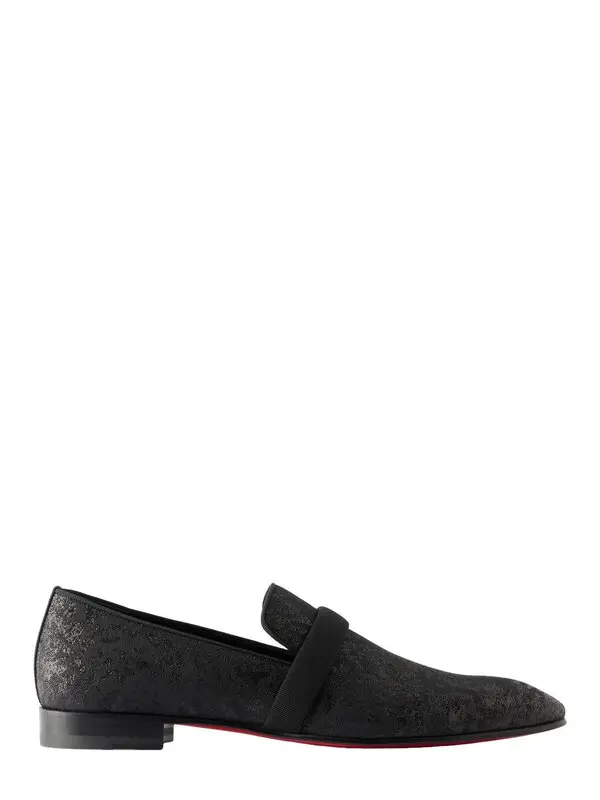 CHRISTIAN LOUBOUTIN Dandy Deco Jacquard Loafers - Black