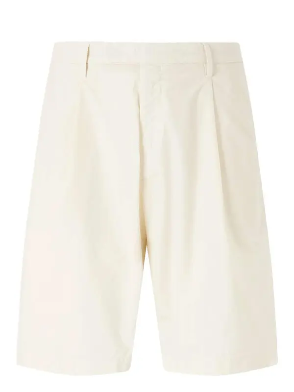 Boglioli Pleated Cotton-blend Poplin Shorts - Ivory