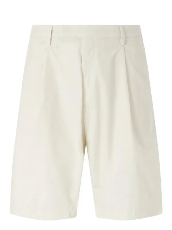 Boglioli Pleated Cotton-blend Poplin Shorts - Neutrals