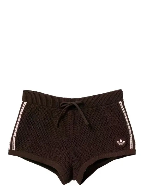 Adidas Crochet Mini Shorts - Brown