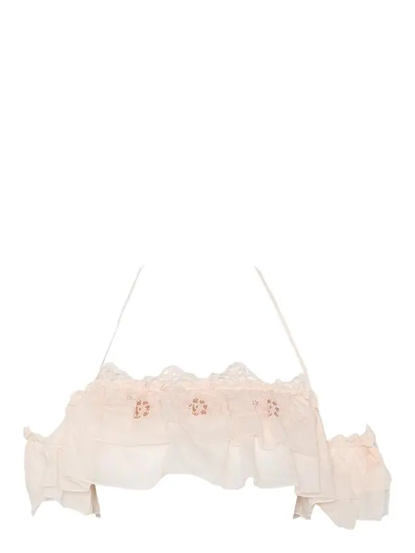 Ermanno Scervino Off-the-shoulder Embroidered Top - Pink