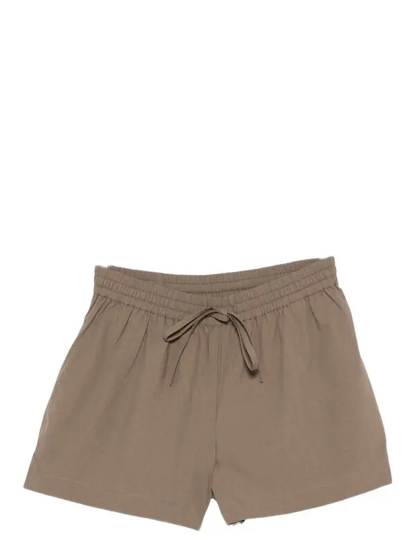 Matteau Cotton Shorts With Drawstring Waistband - Brown