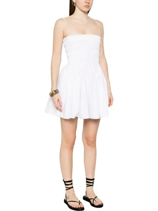 Matteau Cotton Mini Dress With Spaghetti Straps - White