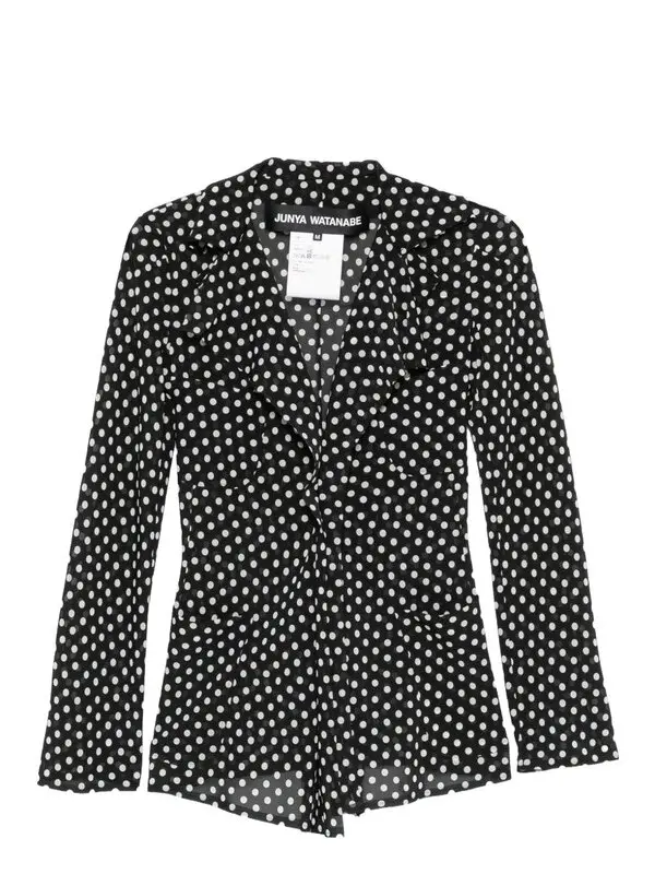 Junya Watanabe Polka Dot Ruffled Jacket - Black