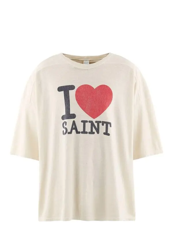 SAINT MXXXXXX Printed Cotton T-shirt - White