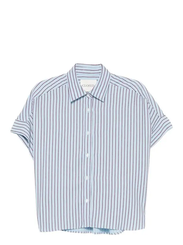 Closed Striped Shirt - Sky Blue