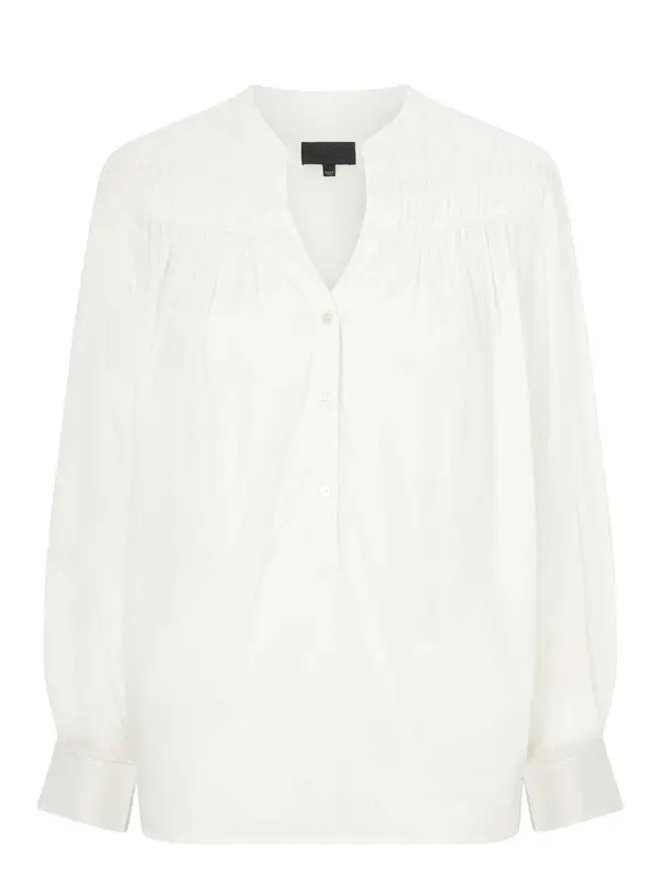NILI LOTAN Clarys Embroidered Cotton-voile Blouse - Ivory